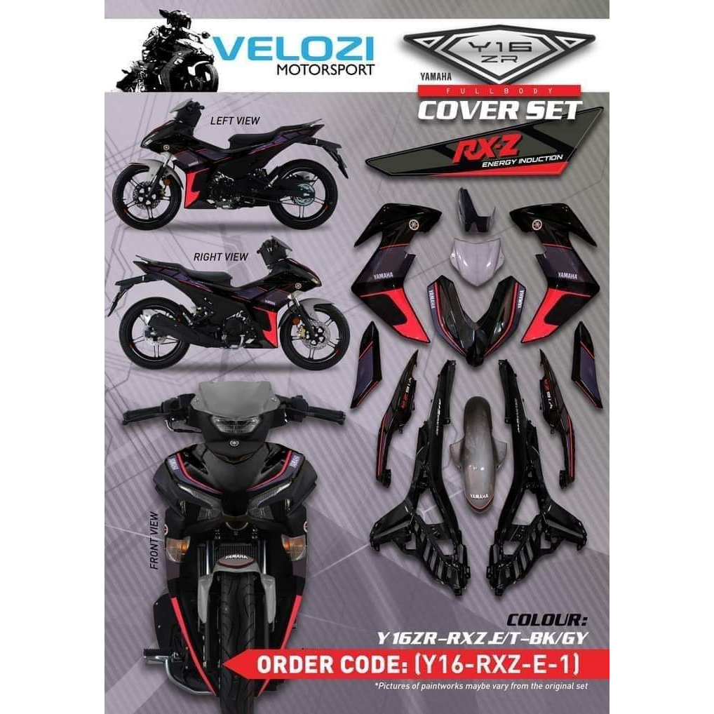 VELOZI YAMAHA Y16ZR Y16 ENERGY RXZ SIAP TANAM COVER SET COVERSET PURPLE ...