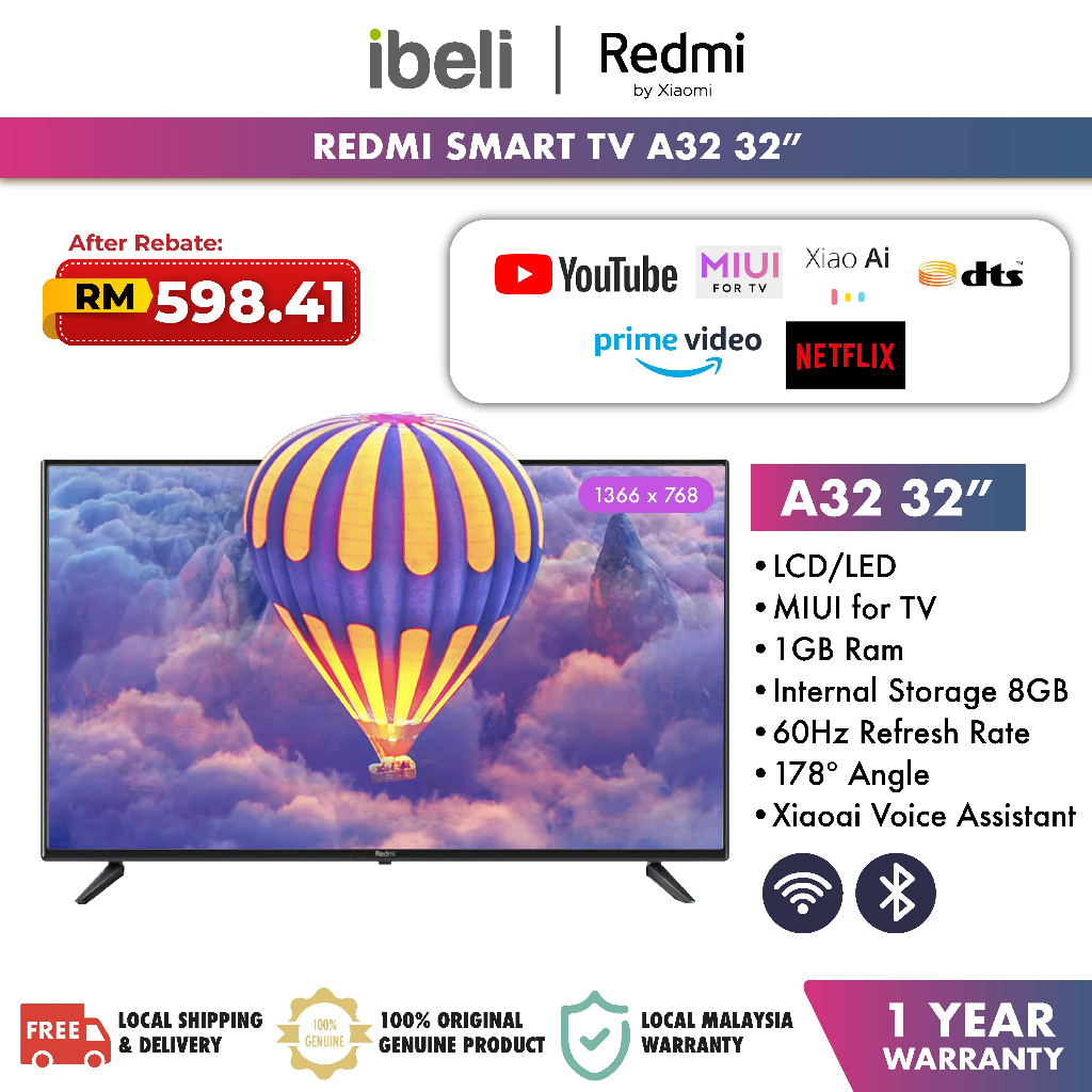 Redmi A32 HD Smart TV (32''/1GB+8GB) | Shopee Malaysia