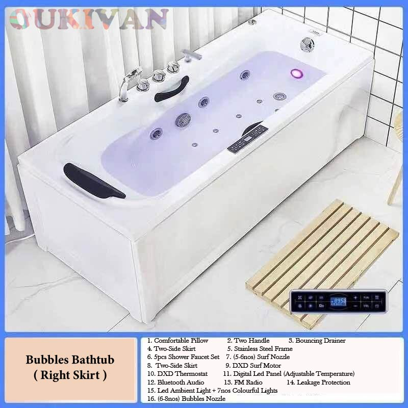 Jacuzzi Massage Bathtub Relaxing SPA Free Standing Tab Mandi With Led ...