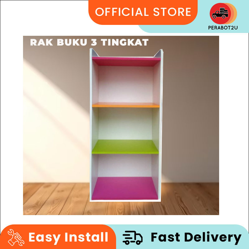 P2U BOCO Rak Buku 3 Tingkat Terbuka -Rak Buku/Rack Simpan/Book Rack ...