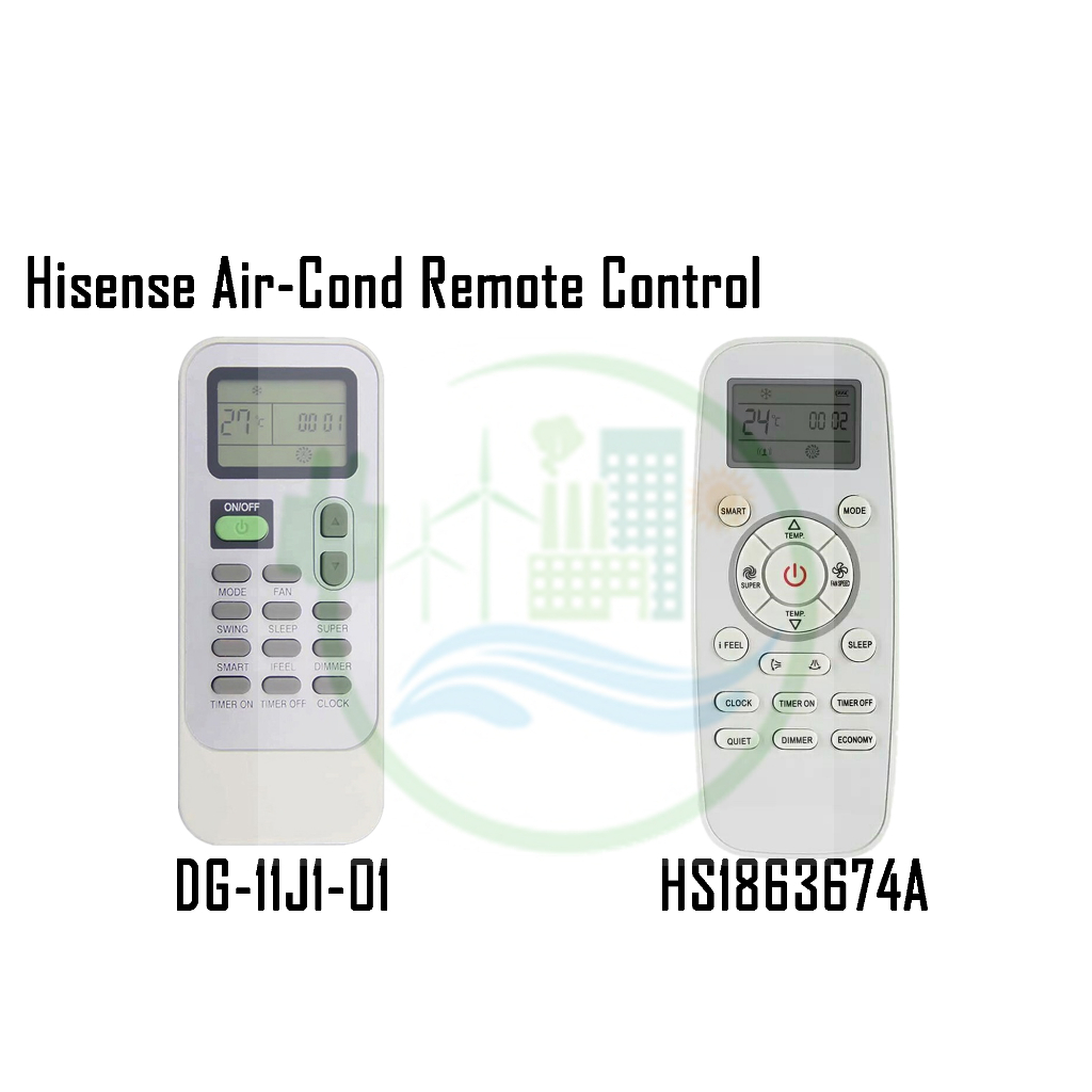 HISENSE INVERTER AIR COND REMOTE CONTROL (HS1863674A / DG11L1-01 ...