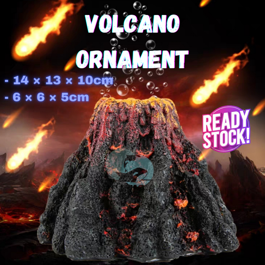 【TOP】Aquascape Decoration Simulation Volcano Air Stone Fish Tank Toy ...
