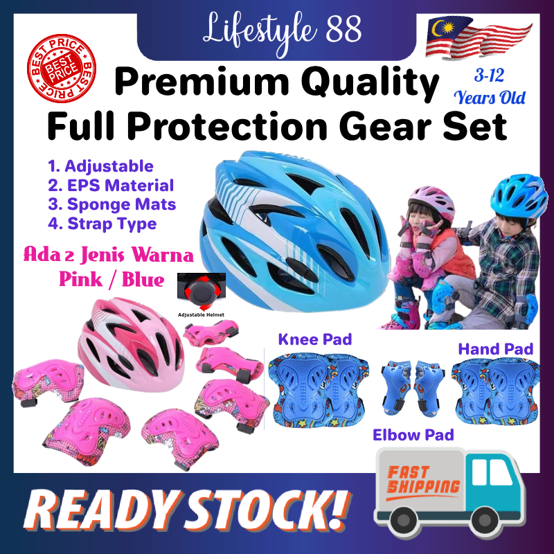 Premium 7pcs Protection Gear Helmet Set Children Sports Helmet Set ...