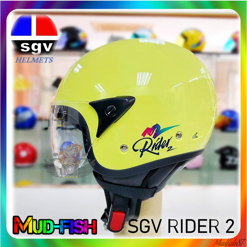 TOPI KELEDAR SGV RIDER 2 NEW HELMET (PASTEL YELLOW) | Shopee Malaysia