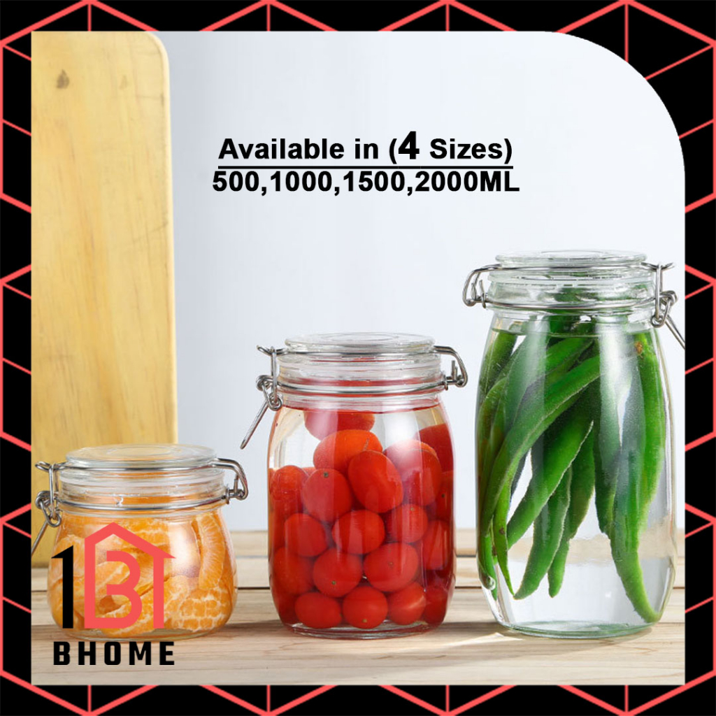 FOOD GLASS JAR WITH LID JAR BALANG BERPENUTUP FOOD JAR FOOD STORAGE ...