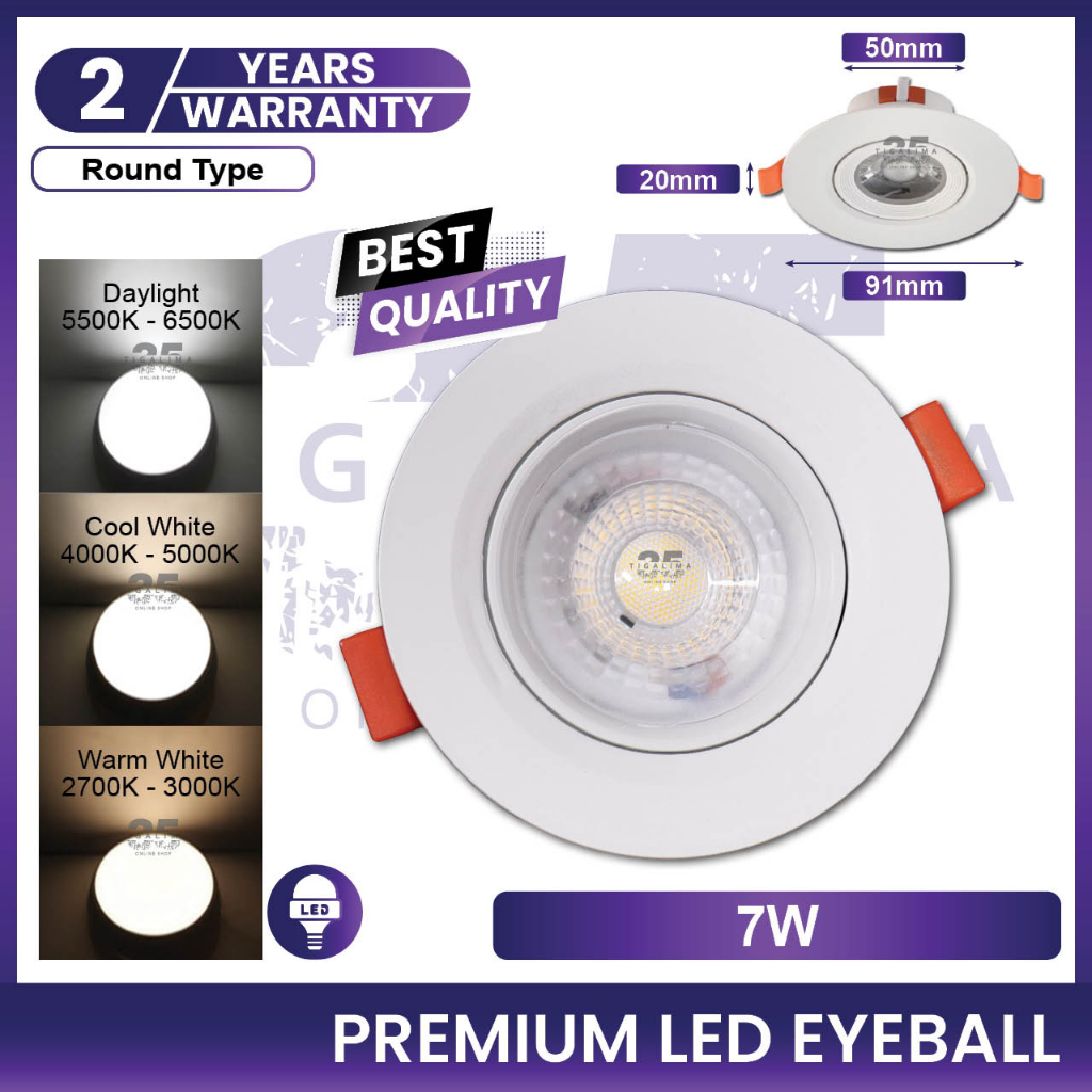 LED Eyeball 3W 5W 7W 10W Round / Square LED Recessed Eyeball Spotlight ...