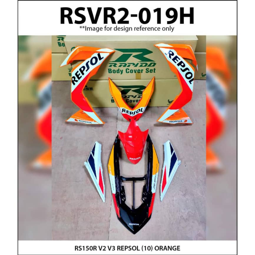 Body Cover Set Rapido Honda RS150R V1 V2 V3 Repsol (3) (9) (10) Orange Accessories Motor RS 150 ...