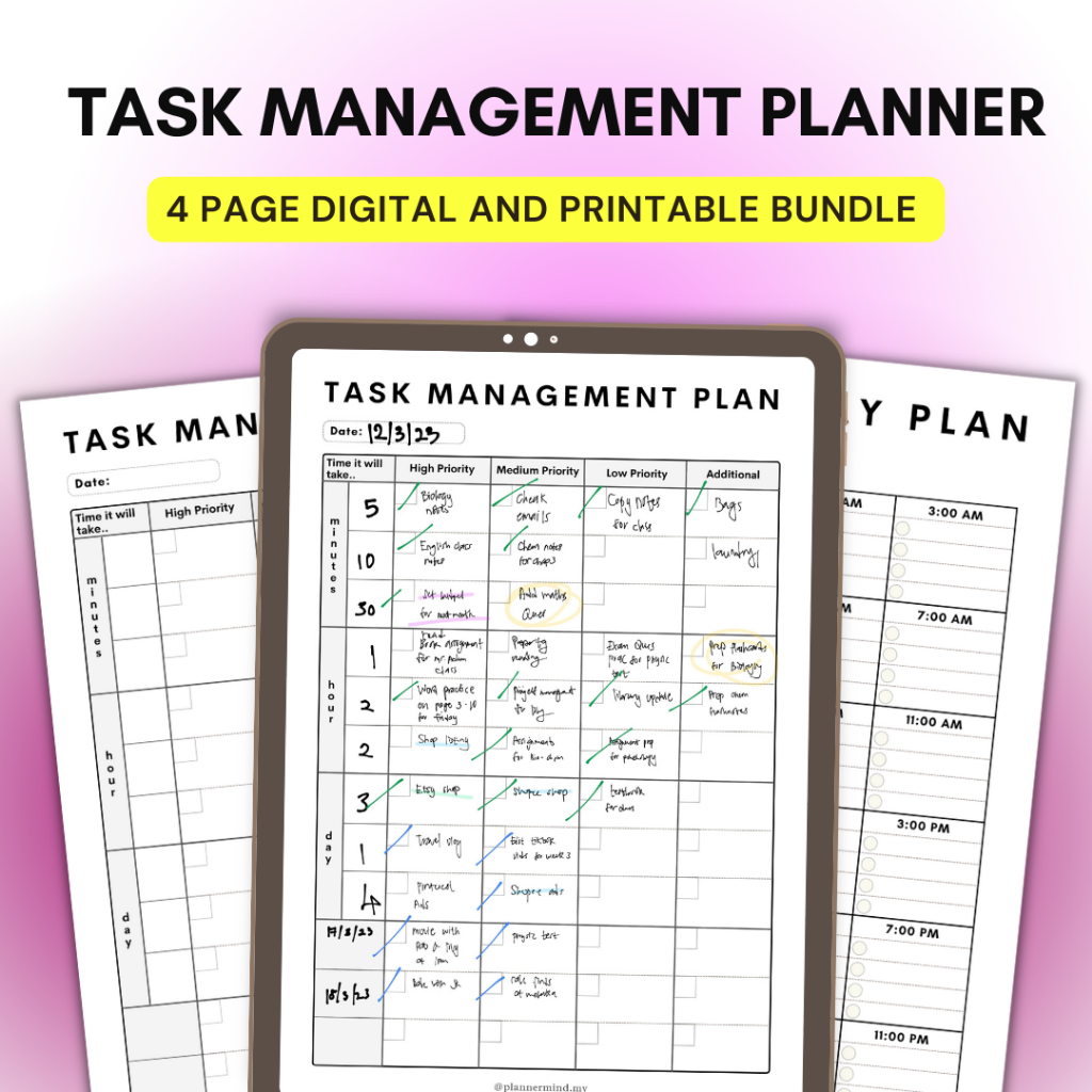 Task Priority Management Planner Template Printable Digital Download ...