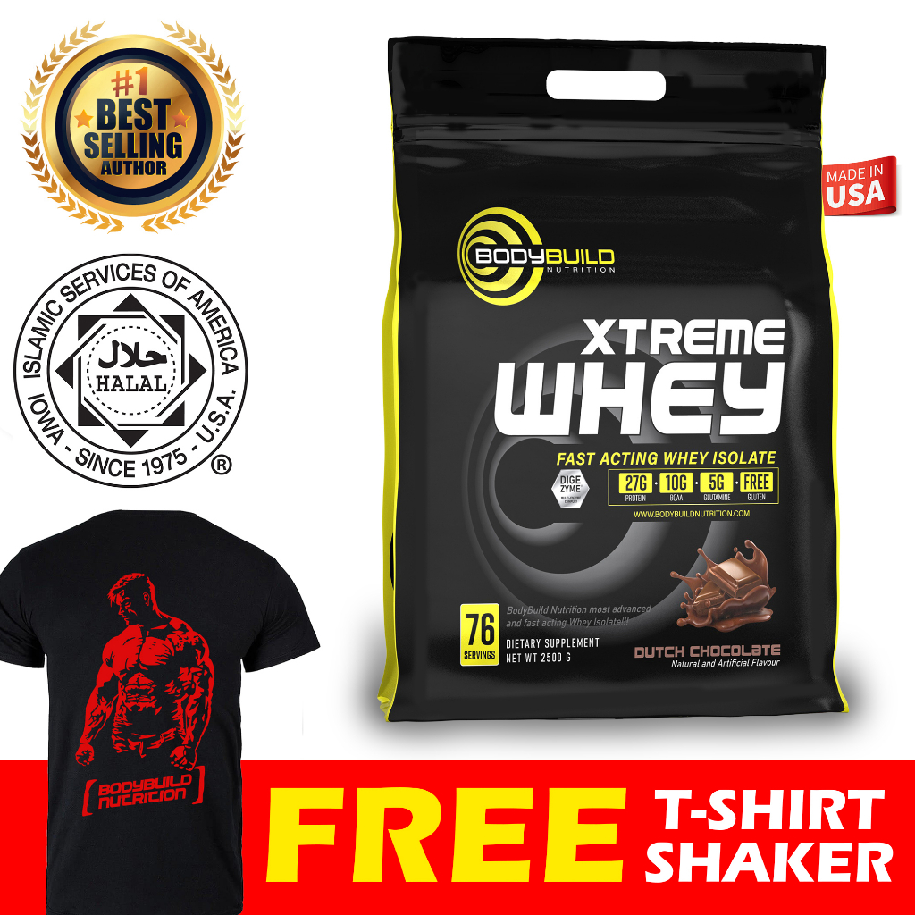 BodyBuild Xtreme Isolate Whey Protein 5.5lbs, 27g Protein, 76 Serving ...