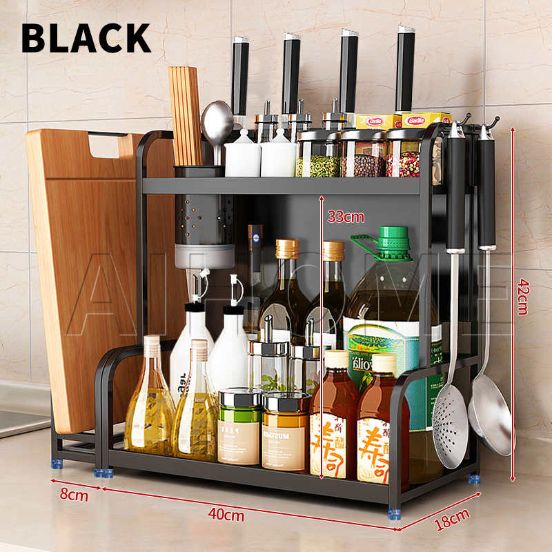 Multifunction Kitchen Spice Rack Seasoning Storage Rak Stainless Steel ...