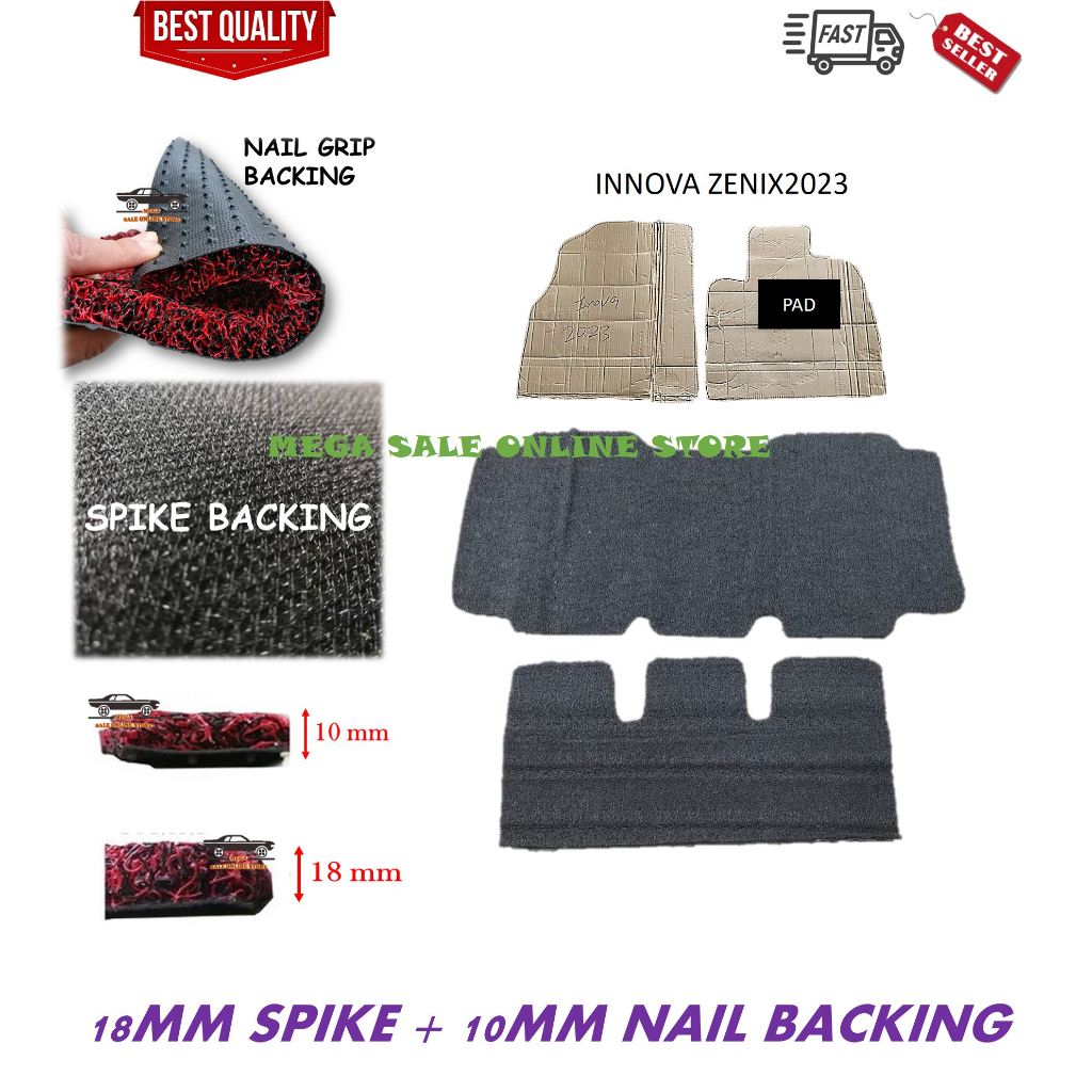 TOYOTA INNOVA ZENIX 2023 PER-CUT SPIKE 18MM + NAIL 10MM BACKING CAR ...