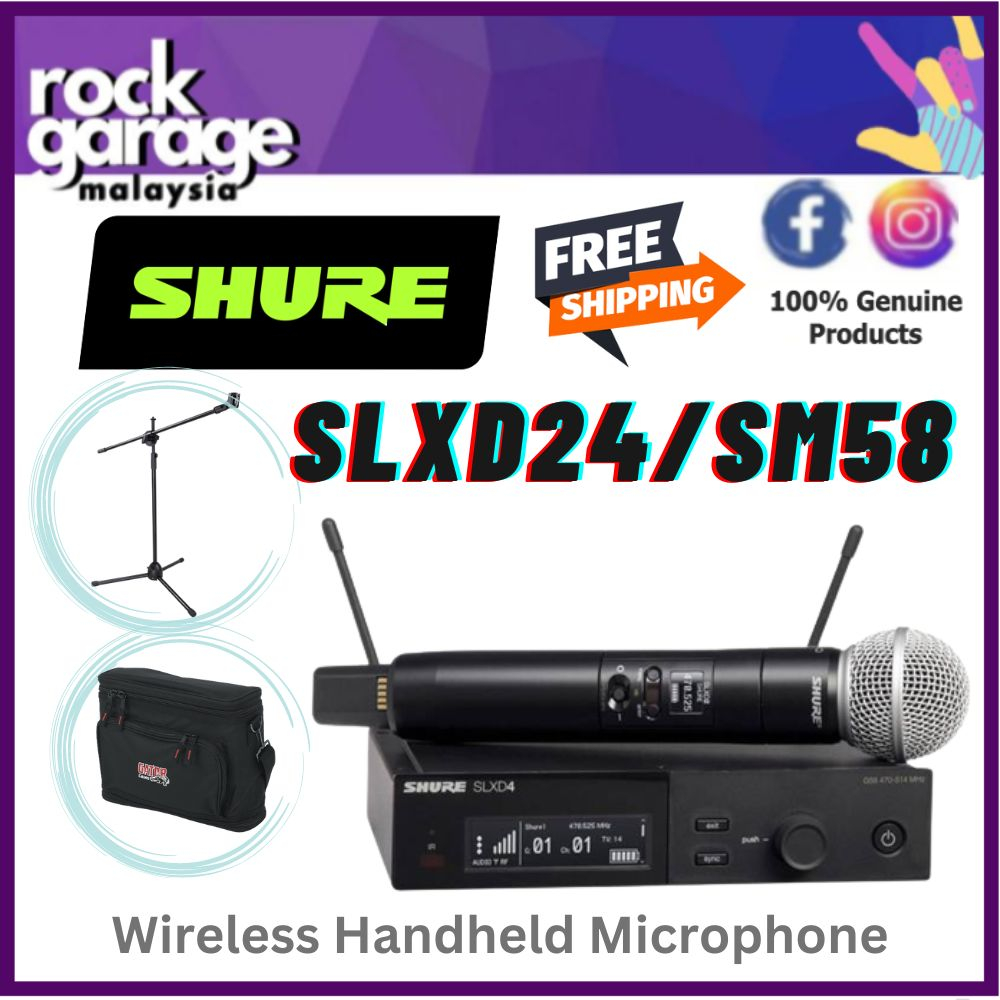 Shure SLXD24/SM58 Wireless System With SM58 Handheld Transmitter ( SLXD24-SM58 / SLXD24SM58 ...
