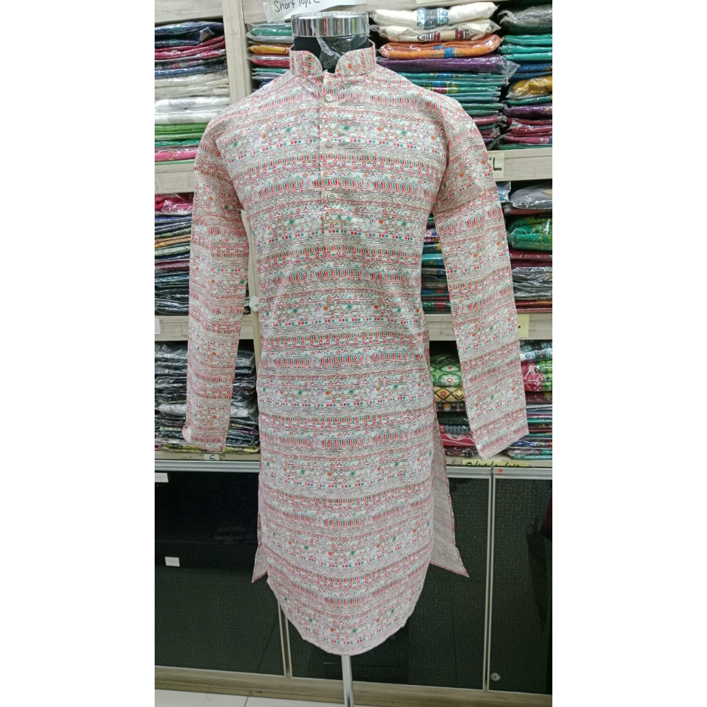 NEW COLLECTION MEN'S PRINTED LONG KURTA (JIPPA) WITH LONG SLEEVE ...