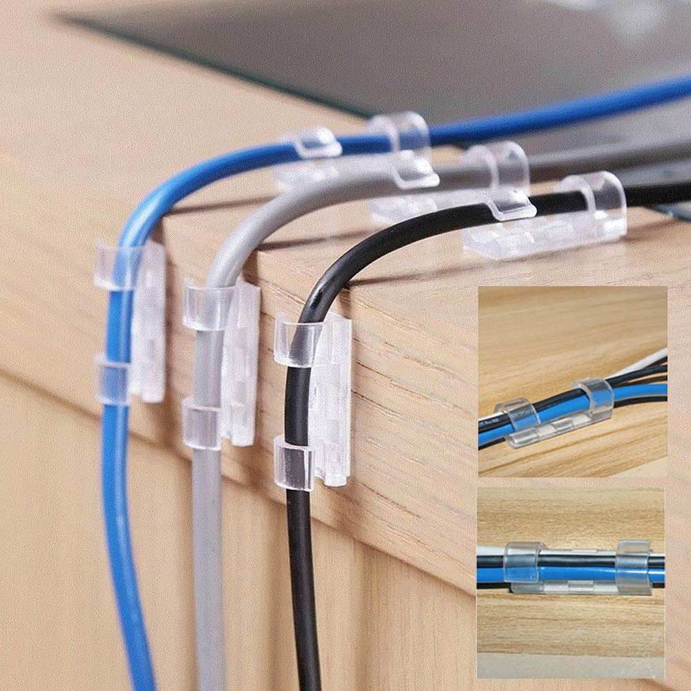 20 pcs Wire Holder Wire Cable Clips Self Adhesive Clamp For Home Cord ...