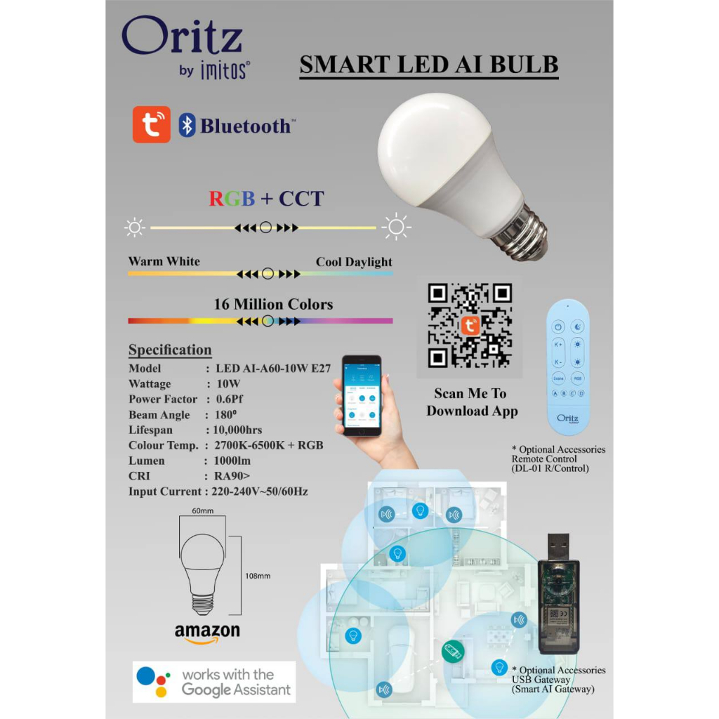 Mentol LED jenama Oritz / Oritz Smart LED A1 Bulb (IMITOS) | Shopee ...