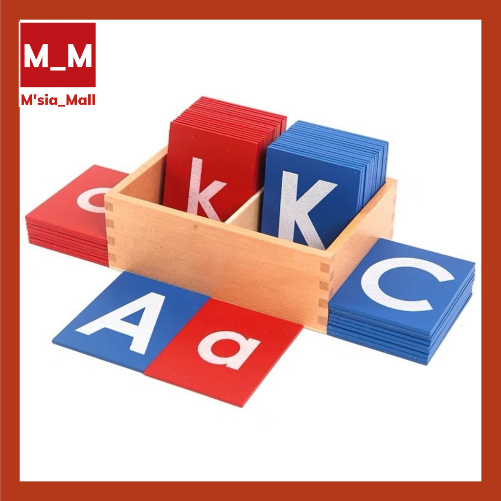 Montessori Sandpaper Letter Alphabet Card Letter 蒙氏英文字母砂纸卡大小 Early ...