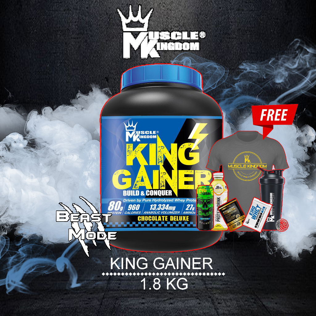 Muscle Kingdom King Gainer Mass Gainer 4Lbs / 1.8kg ( Halal Protein ...