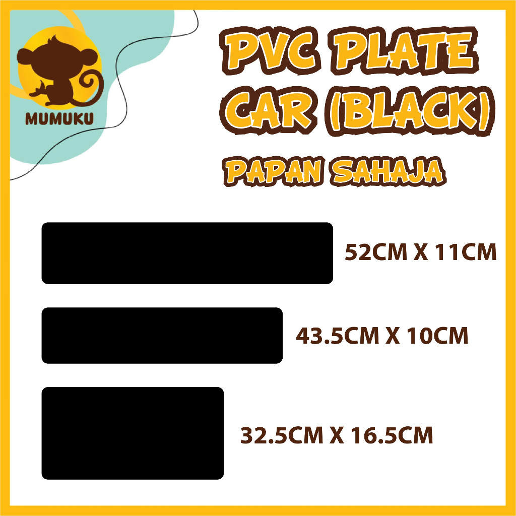 1pcs Papan kereta plat kosong Black PVC Sheet Car Number Car Plate ...