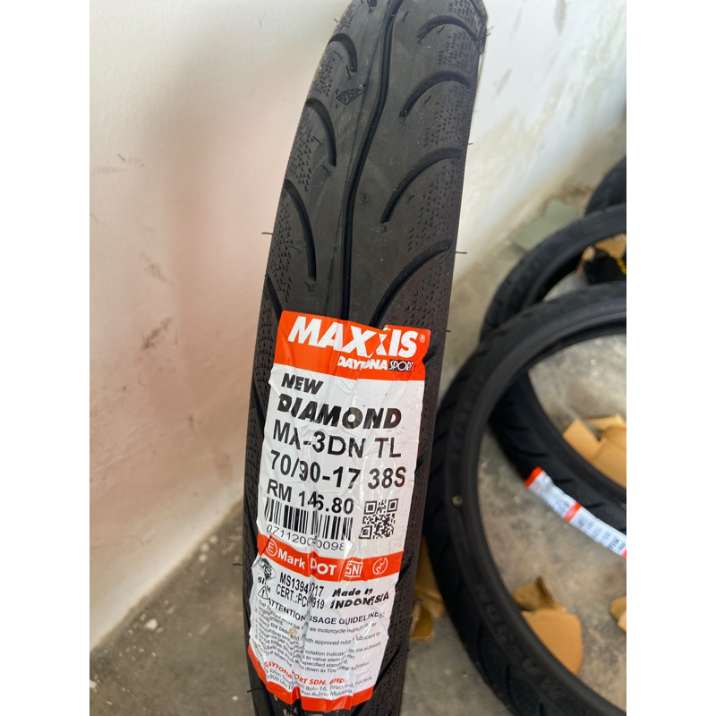100% ORIGINAL TAYAR TYRE MAXXIS DIAMOND MA3D MA-3D TUBELESS 60/80-17 70 ...