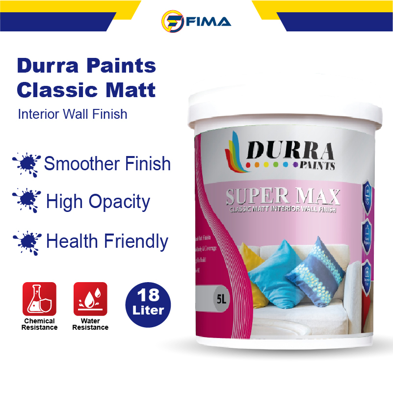 Durra Paints Super Max Classic Matt Interior Wall Finish - Snow White ...