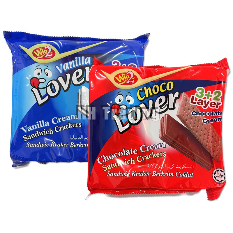 130g WIN2 VANILLA / CHOCO LOVER (3+2 LAYER SANDWICH CRACKERS) | Shopee ...