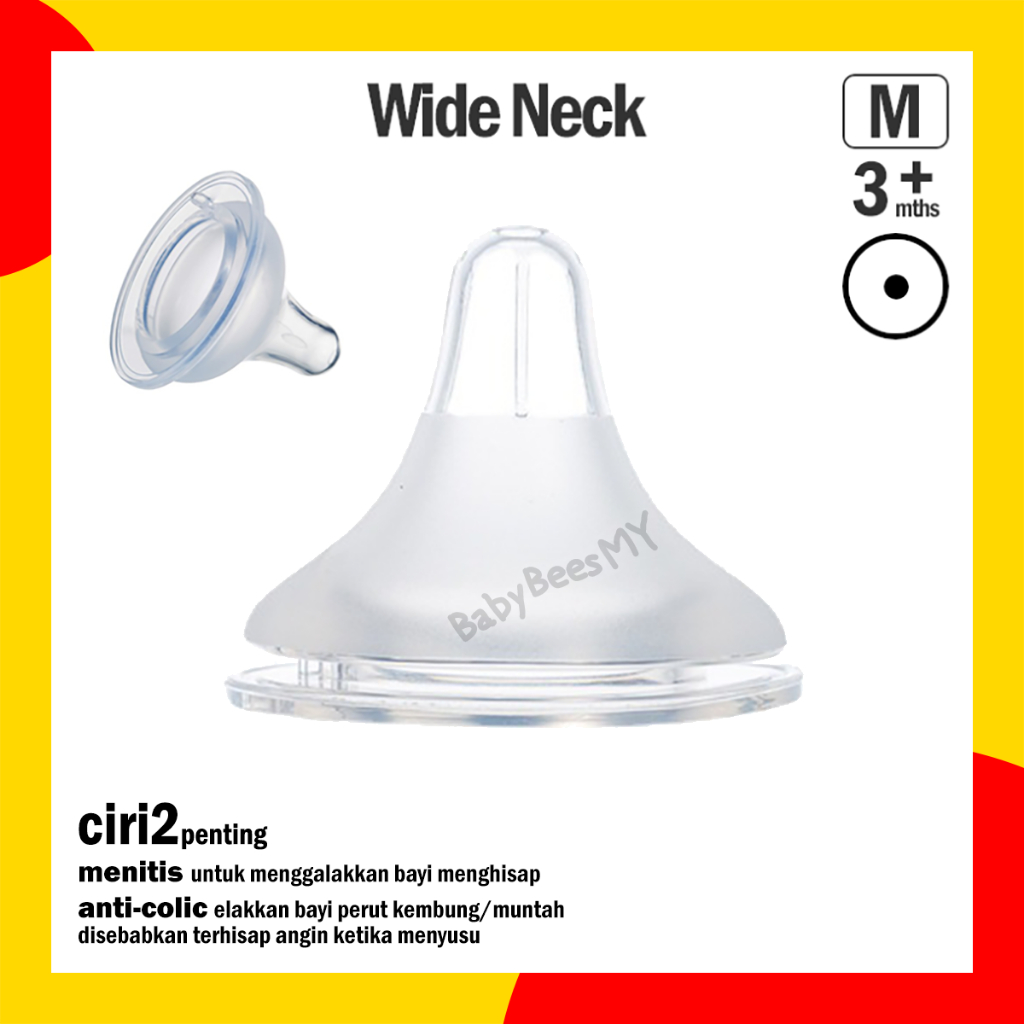 BabyBeesMY Puting Botol Susu for Botol Susu pigeon wide neck teat, milk ...