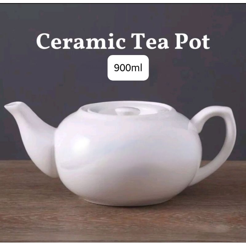 Teko Teh Putih Ceramic Chinese Tea Pot 900ml Porcelain Teapot | Shopee ...