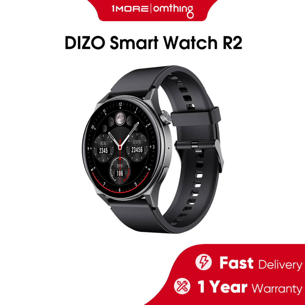 realme DIZO Smart Watch R2 Wireless Charging AMOLED Display Sports Health Talk Watch | Shopee ...