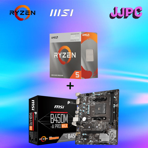 AMD RYZEN 5 5600 WITH MSI B450M-A PRO MAX Motherboard FULL SET PC ...