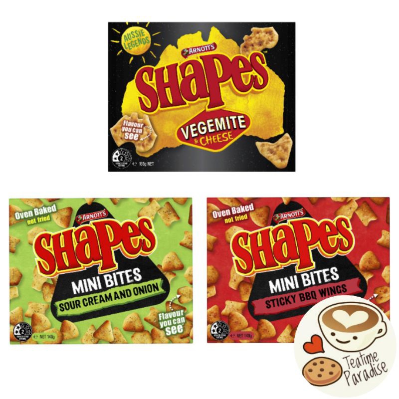 Arnott's Shapes Cracker Biscuits Vegemite & Cheese 165g/Mini Bites Sour ...
