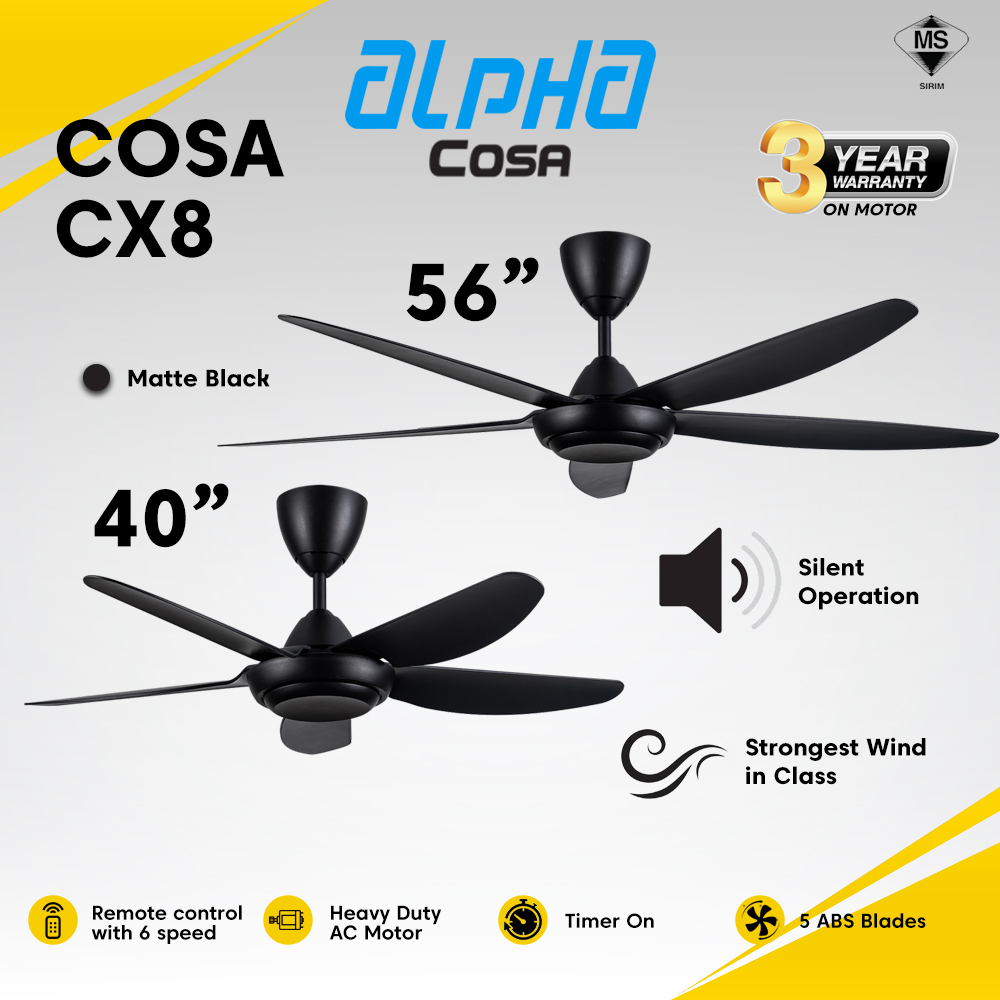 Alpha COSA Ceiling Fan (40Inch / 56Inch) 6-Speed Remote Control COSA ...