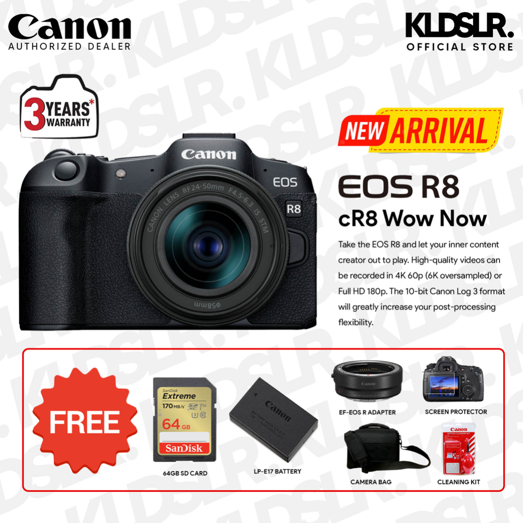 Canon EOS R8 Mirrorless Camera + RF 24-50mm F4.5-6.3 IS STM Lens / RF ...
