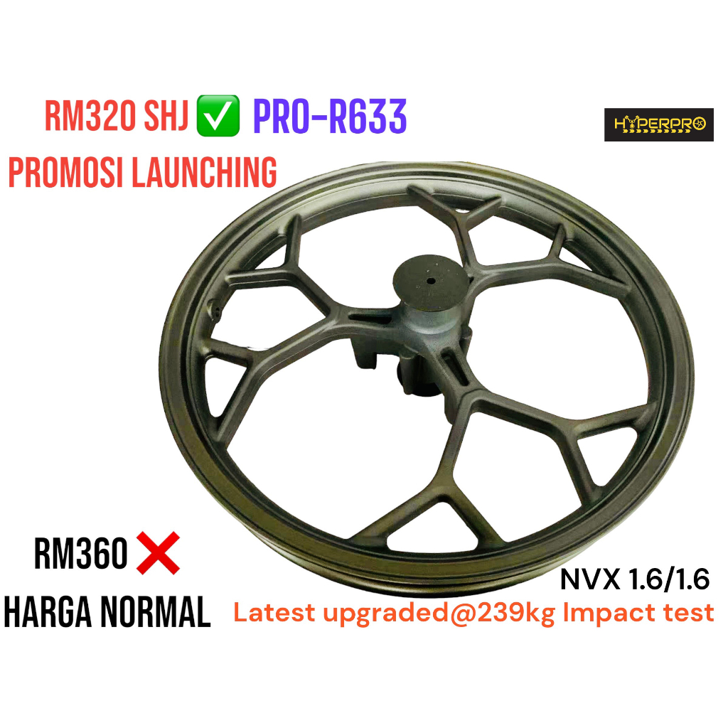 HYPERTECH/HYPERPRO Cast Wheel Sport Rim PRO-R633/NVX V1/V2 1.60/1.60X17 ...