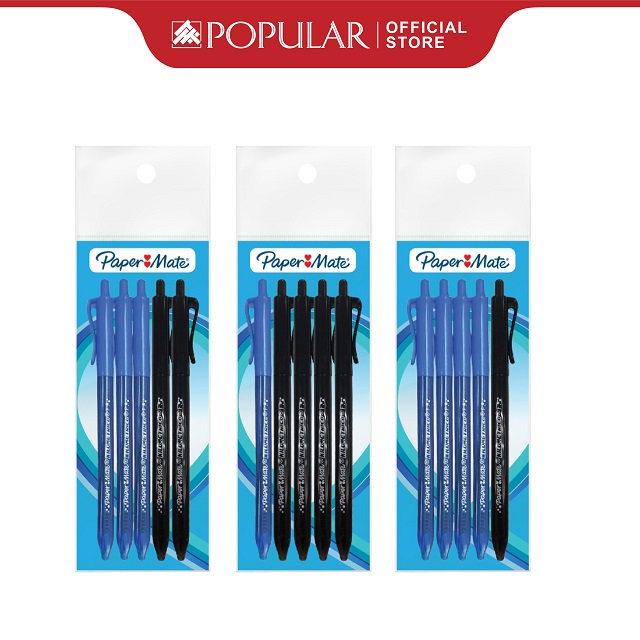 PAPER MATE Kilometrico Retractable Ball Pen Fine - Black/Blue/Assorted ...