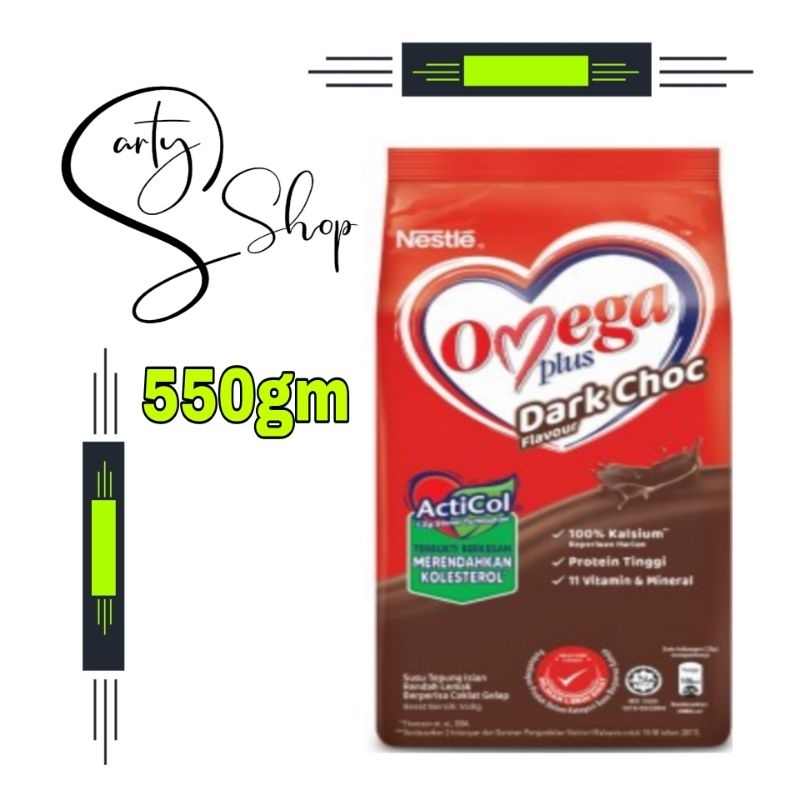 Nestle Omega Plus Dark Chocolate Milk Powder 550gm Shopee Malaysia