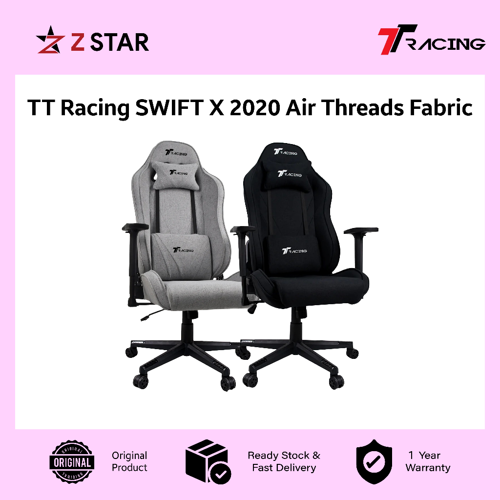 TT Racing SWIFT X 2020 Air Threads Fabric Gaming Chair With Head Pillow ...