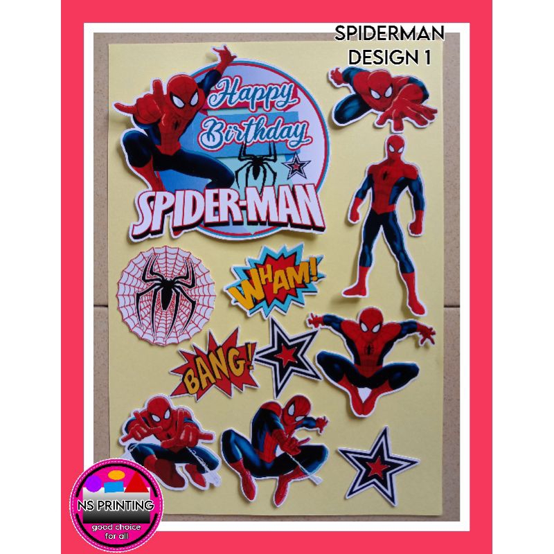SPIDERMAN DESIGN 1 CAKE TOPPER DIY SET | Shopee Malaysia