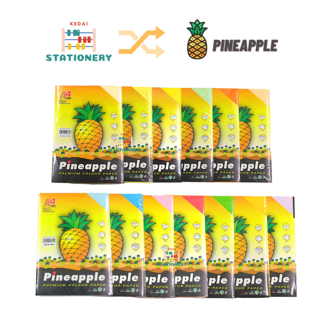Pineapple Colour A4 Paper 80 gsm(450 sheets) | Shopee Malaysia