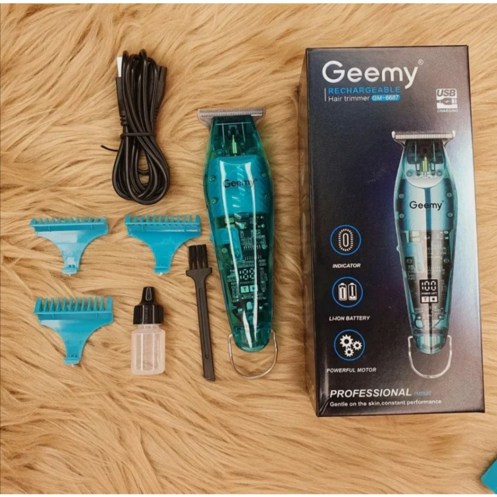 GEEMY RECHARGEABLE MINI TRANSPARENT TRIMMER MODEL GM 6687 | Shopee Malaysia