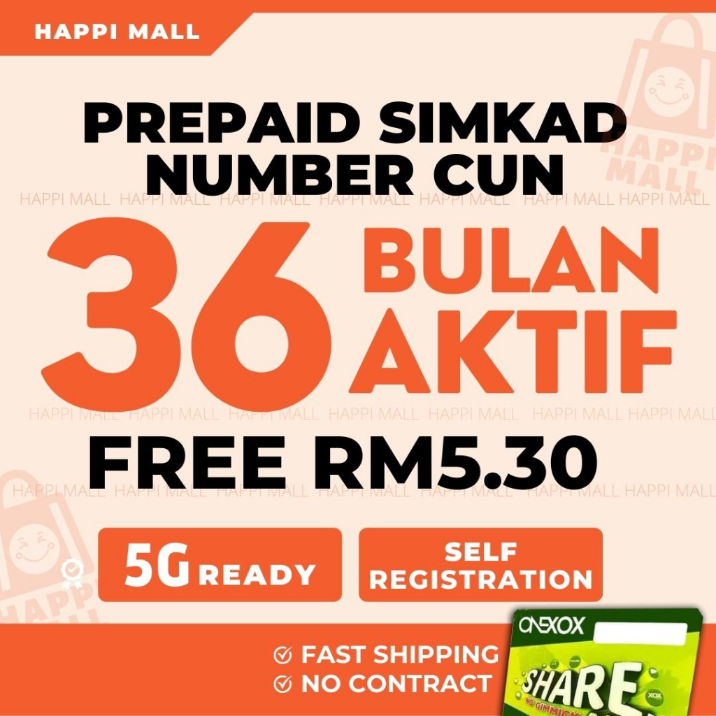 ONEXOX 4G 5G Prepaid Simkad Line Celcom Digi 36 Bulan Validity Number ...