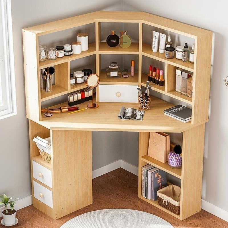 Bedroom Corner Corner Corner Book Table Imitation Solid Wood Triangle ...