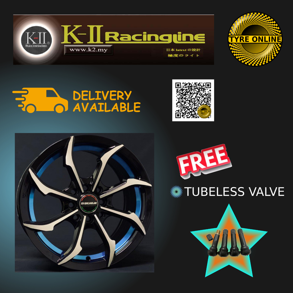 1PC NEW K-II RACINGLINE SPORT RIM JT172 IEBP 15 INCH WHEEL AXIA MYVI ...