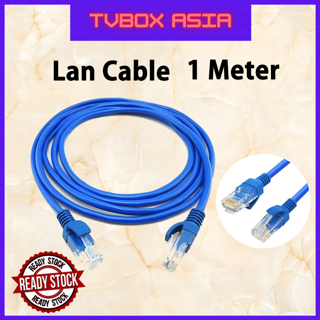 🔥Ready Stock🔥 1M/2M/5M CAT5E Patch Cord CAT 5E RJ45 LAN Network Internet Ethernet Cable CAT 5 ...