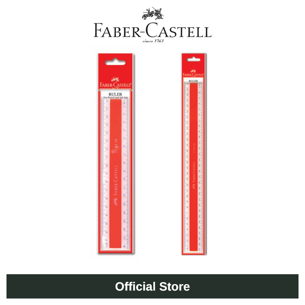 [Faber-Castell] Plastic Ruler 18cm (Box of 20) / 30cm (Box of 20 ...