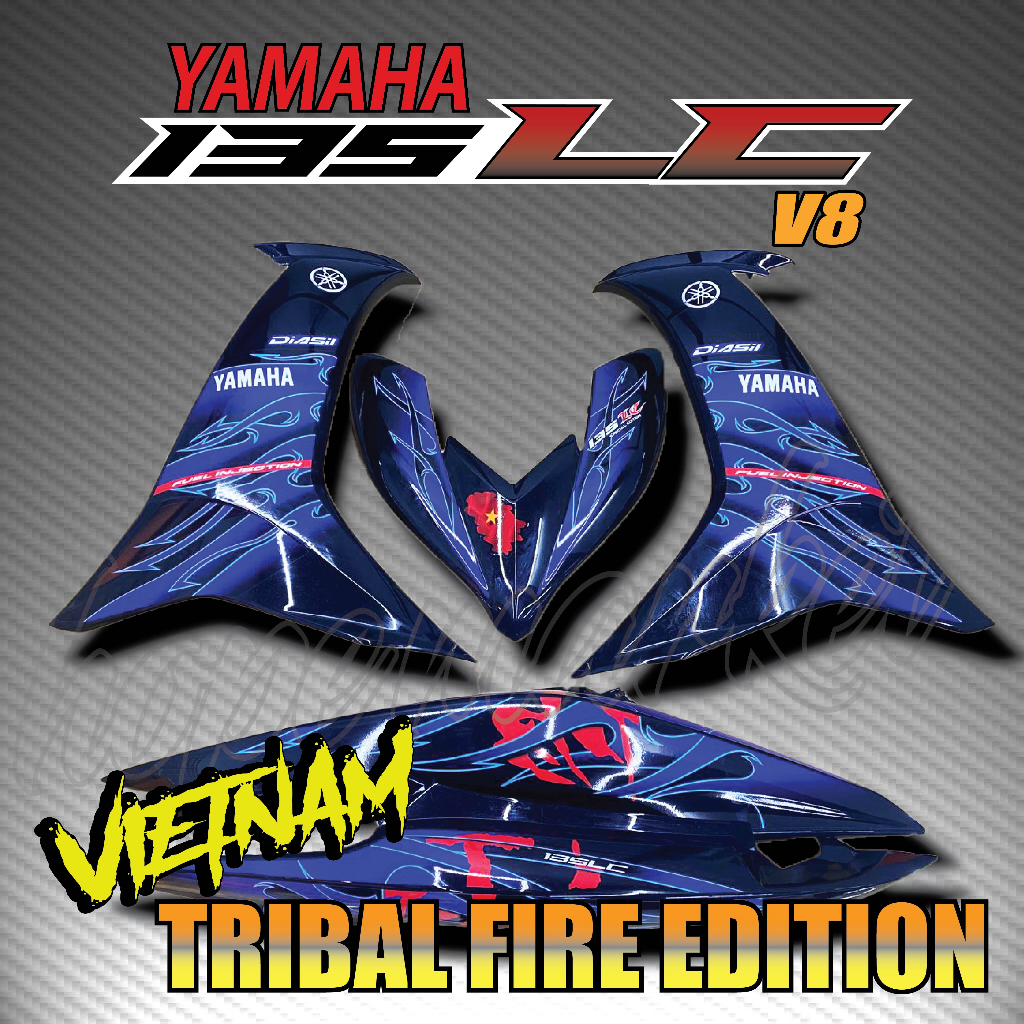STRIPE MOTOR YAMAHA LC135 V8 CUSTOM TRIBAL API SPECIAL EDITION BODY ...