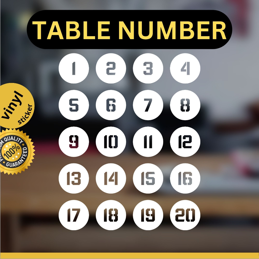 Ready Made 】Table Number 1-20 / 1-40 / 1-60 / 1-80 /1-100 Restaurant ...