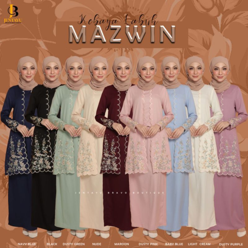 🔥 READY STOCK 🔥 MAZWIN KEBAYA LABUH LACE SULAM PLUS SIZE S-4XL | Shopee ...