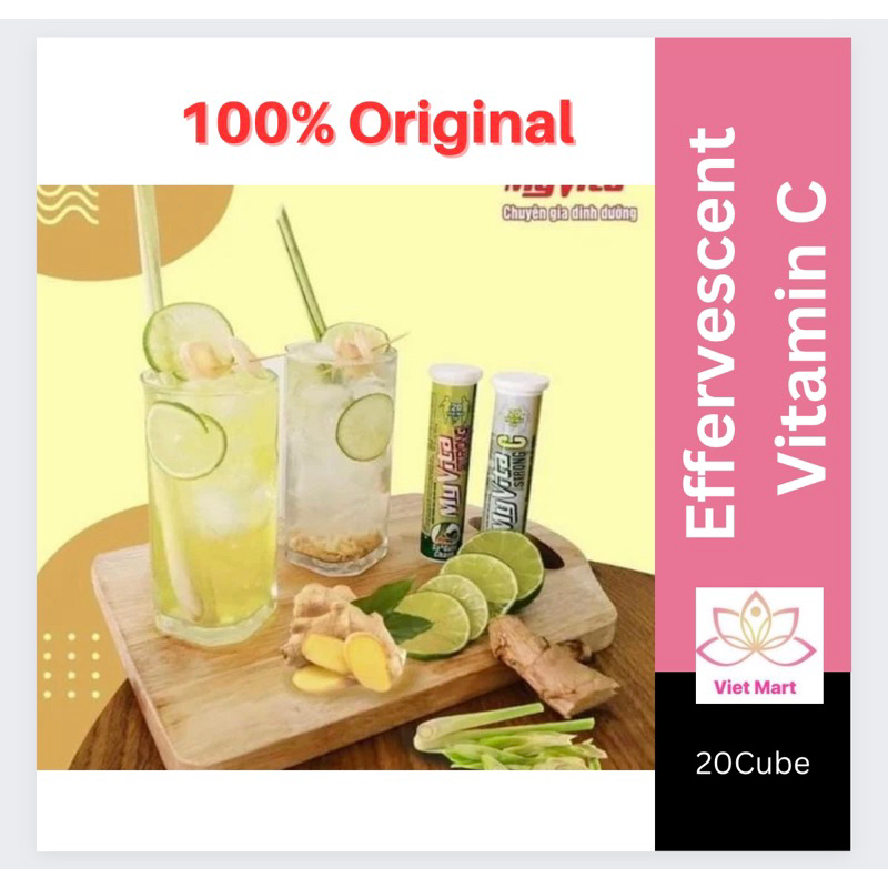 MYVITA STRONG Effervescent Vitamin C. Tube of 20 Tablets with ...