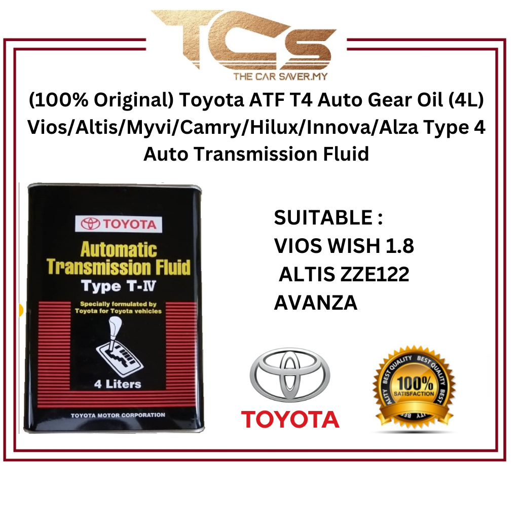 (100% Original) Toyota ATF T4 Auto Gear Oil (4L) Vios/Altis/Myvi/Camry ...
