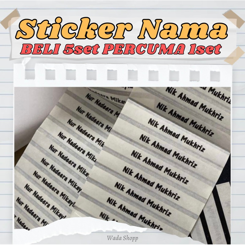 [2set] Sticker Label Nama Murah | Name Sticker | Sticker Buku | Sticker ...